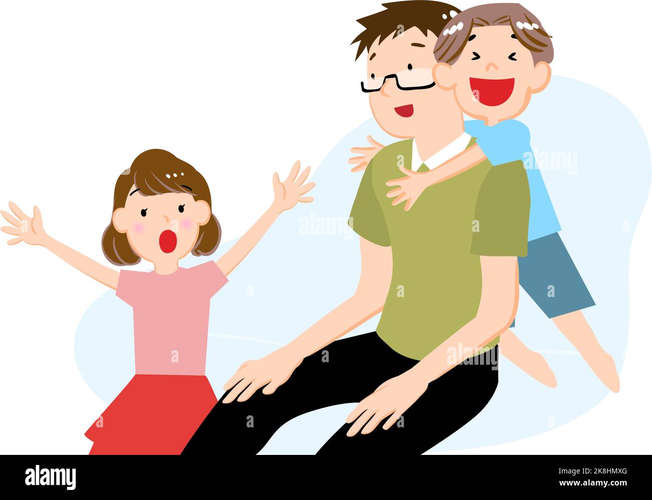 Illustration of kids who love dad Stock Vector Image & Art - Alamy