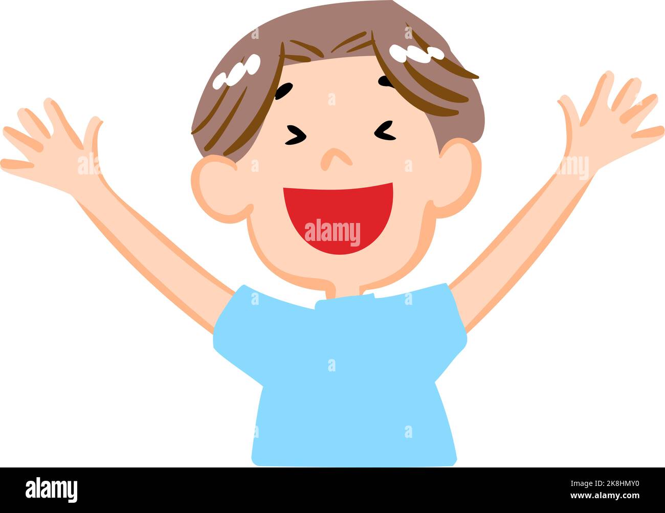 Illustration of a boy laughing with his mouth wide open Stock Vector ...