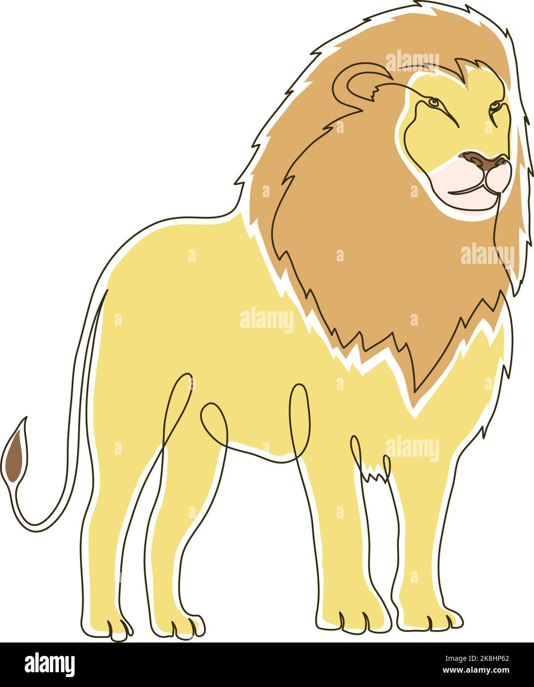 wild lion color drawn icon Stock Vector Image & Art - Alamy