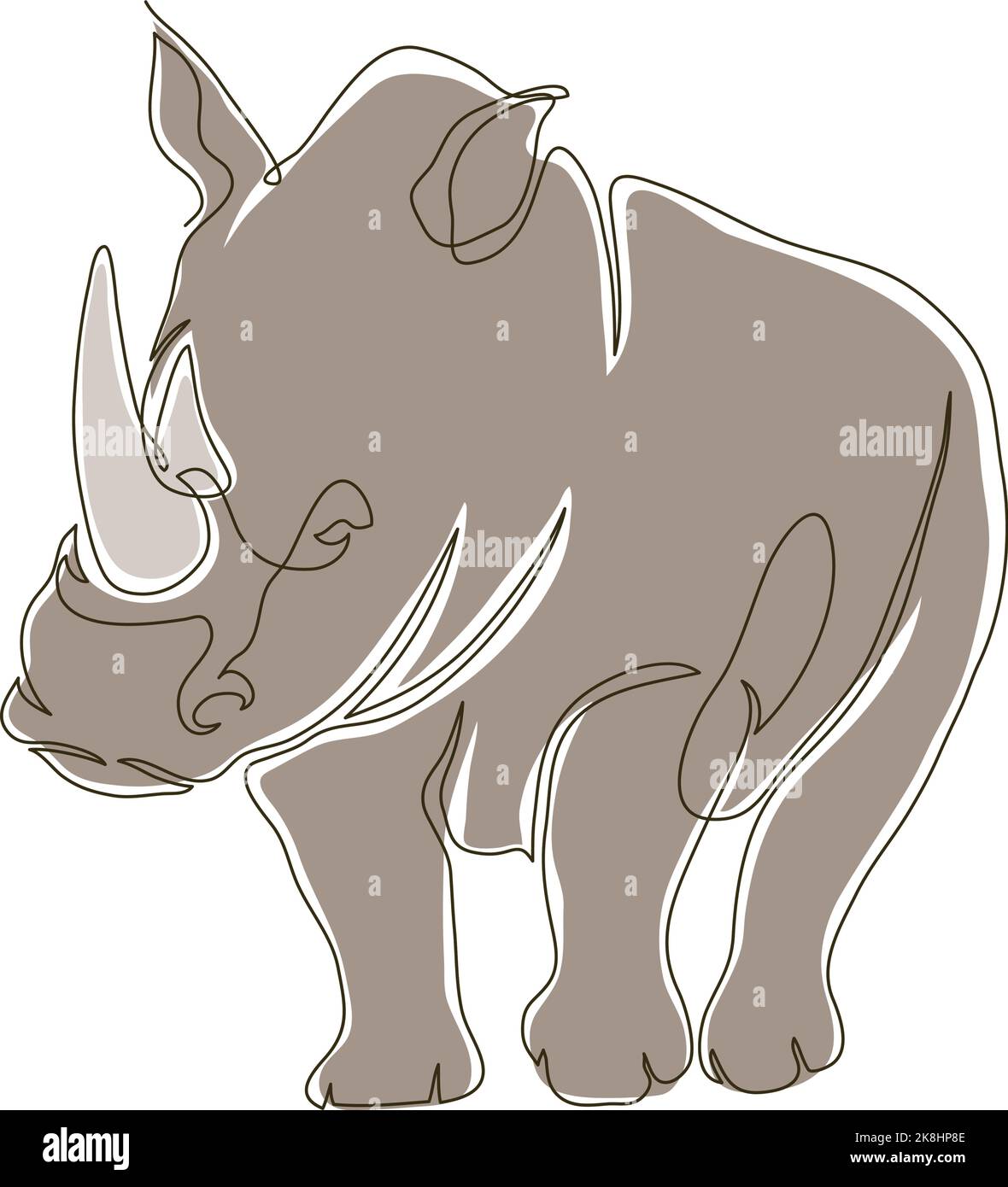 wild rhino color drawn icon Stock Vector Image & Art - Alamy