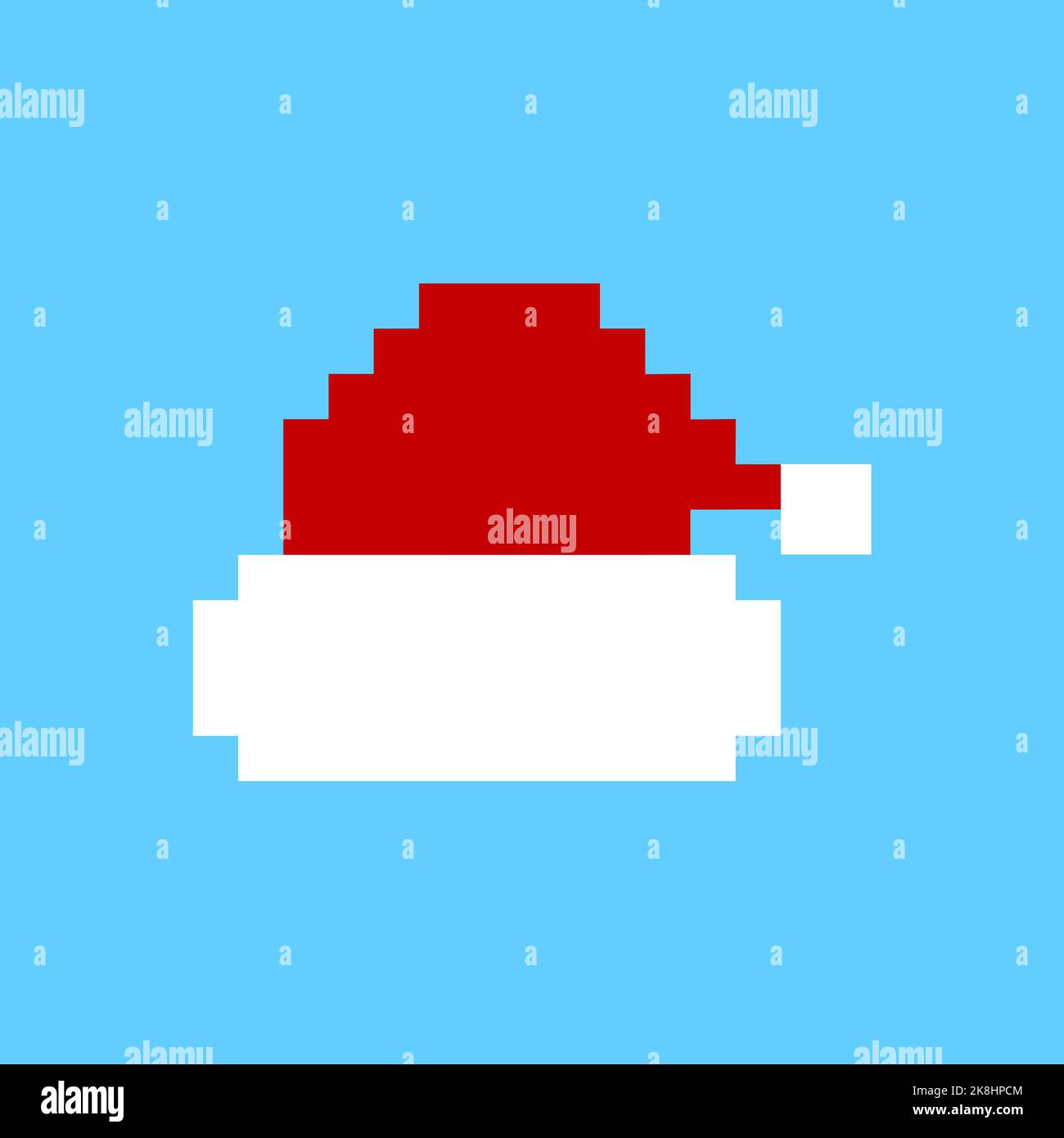 Pixel santa hat for games. Santa Claus 8 bit cap icon vector Stock ...