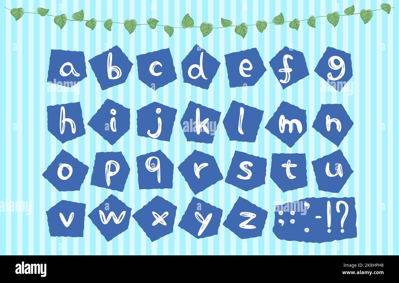 Set of handwritten alphabet letters, cutout style Stock Vector Image ...