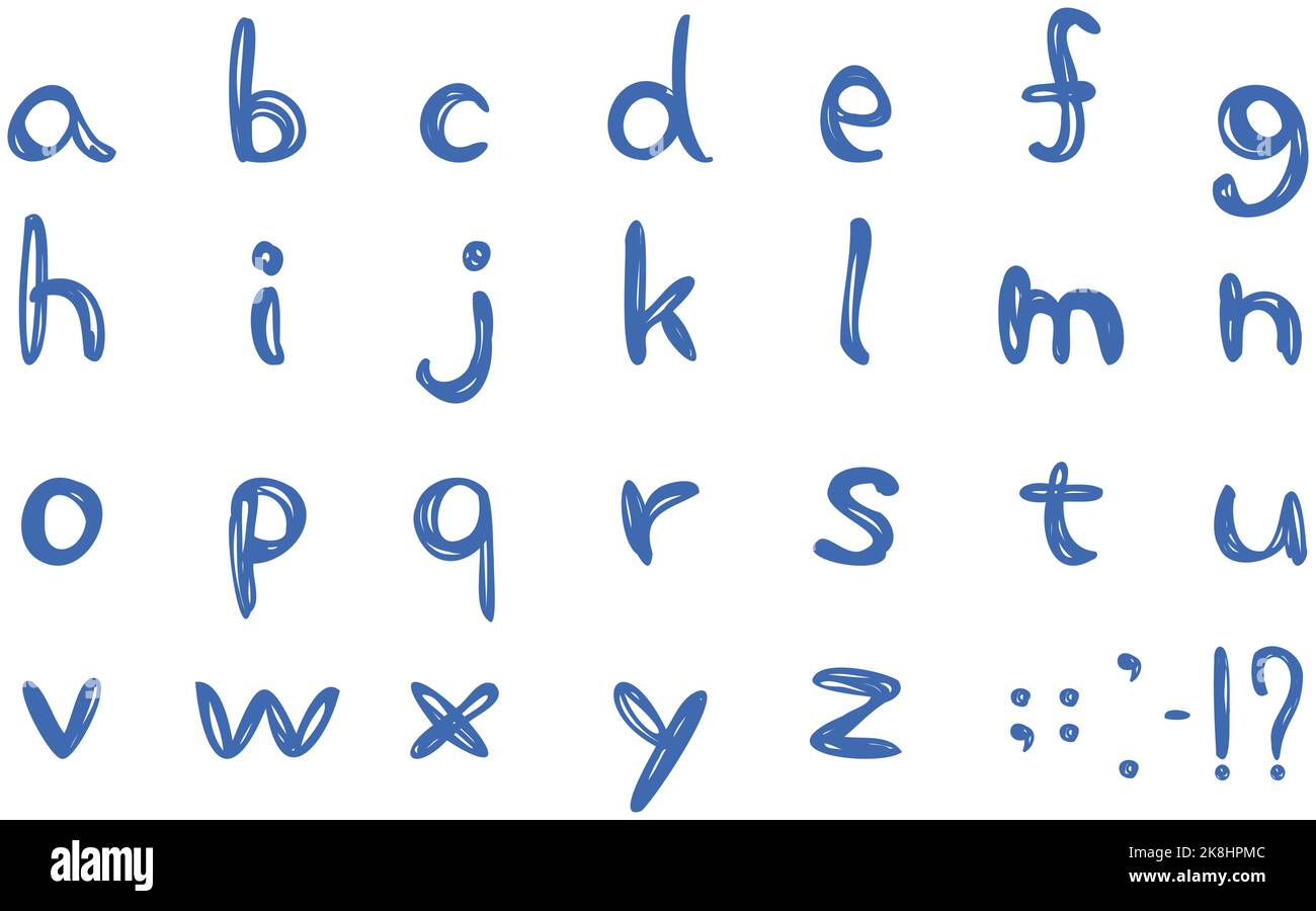 Lowercase english alphabet letters handwritten hi-res stock photography ...