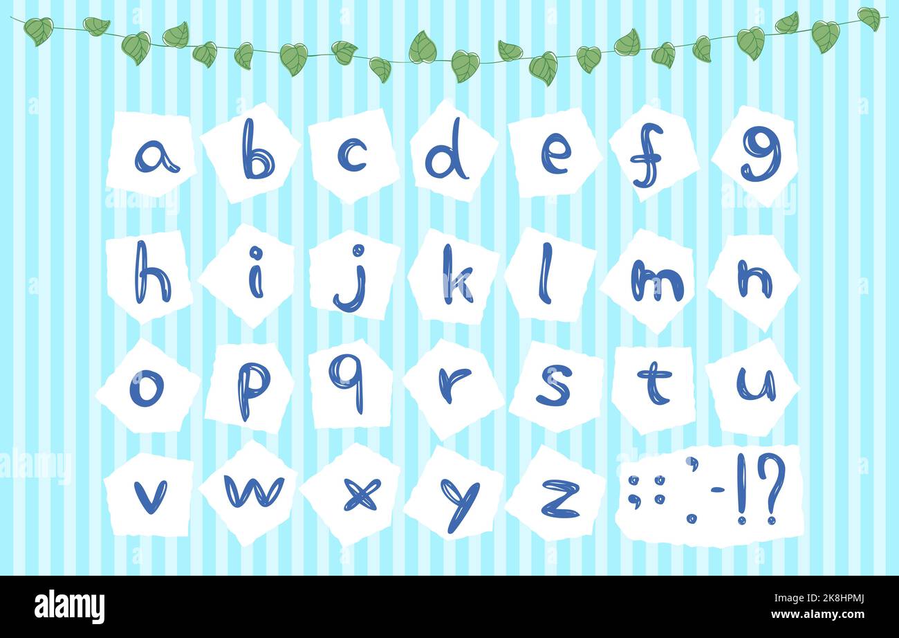 Set of handwritten alphabet letters, cutout style Stock Vector Image ...