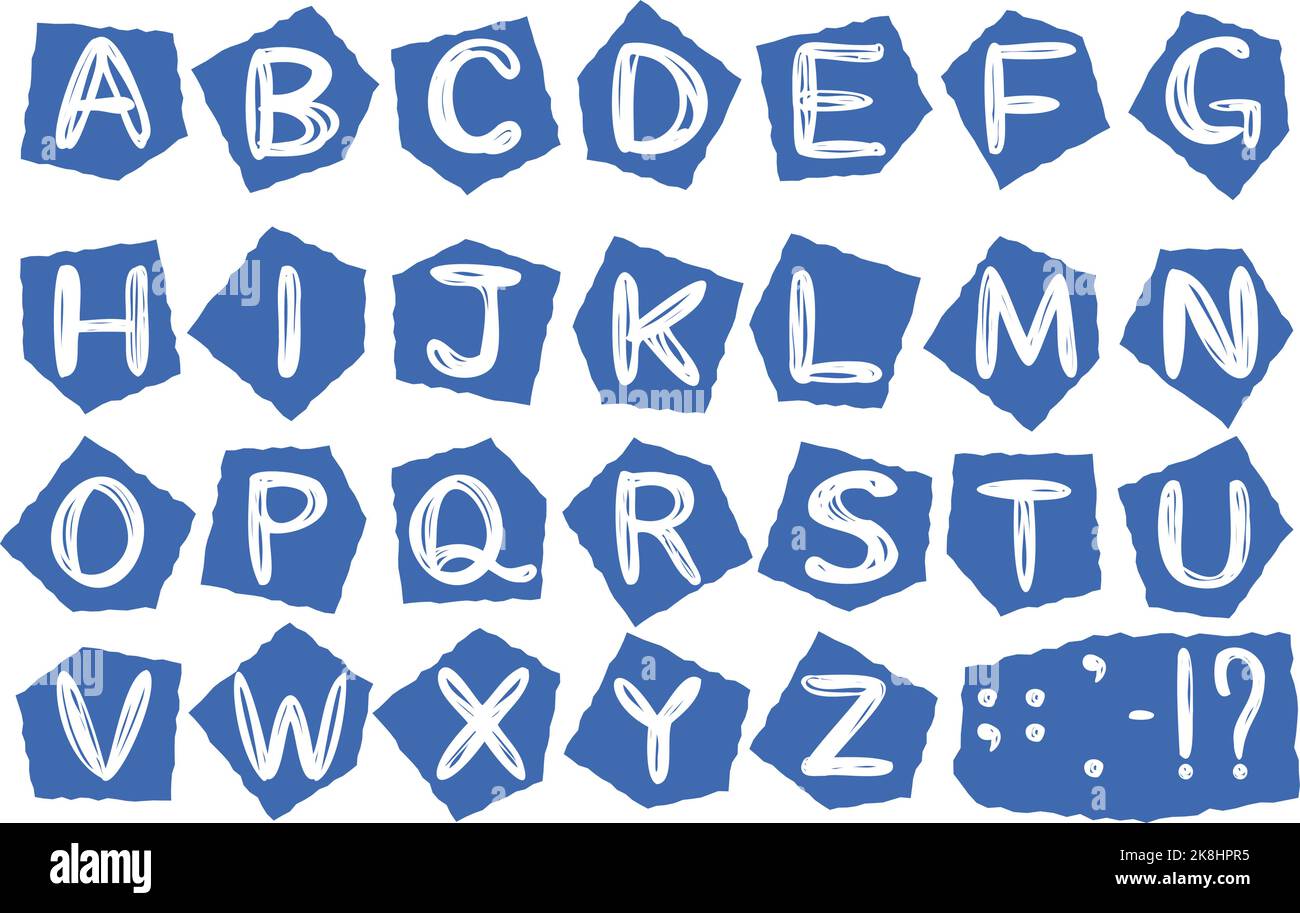 Set of handwritten alphabet letters, cutout style Stock Vector Image ...