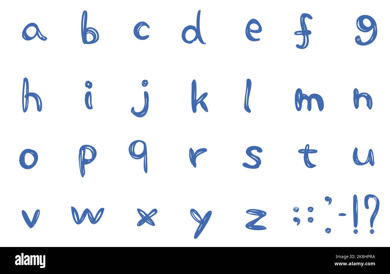 Set of handwritten alphabet letters, cutout style Stock Vector Image ...