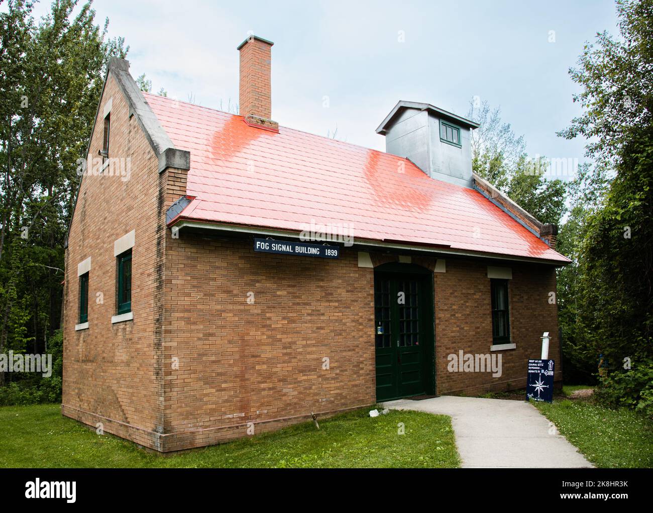 Fog Signal Building at Grand Traverse Lighthouse in Leland, Michigan ...