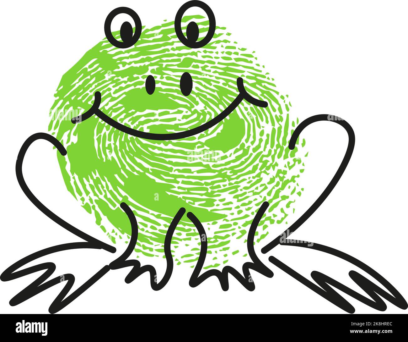 Thumbprint drawing of frog or toad animal vector Stock Vector Image ...