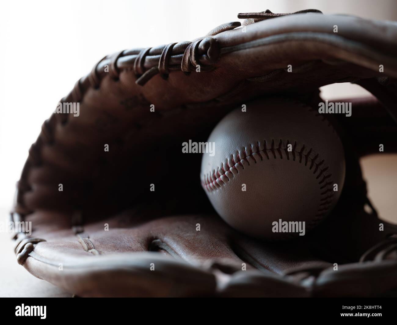 Baseball Glove and Ball Stock Photo - Alamy