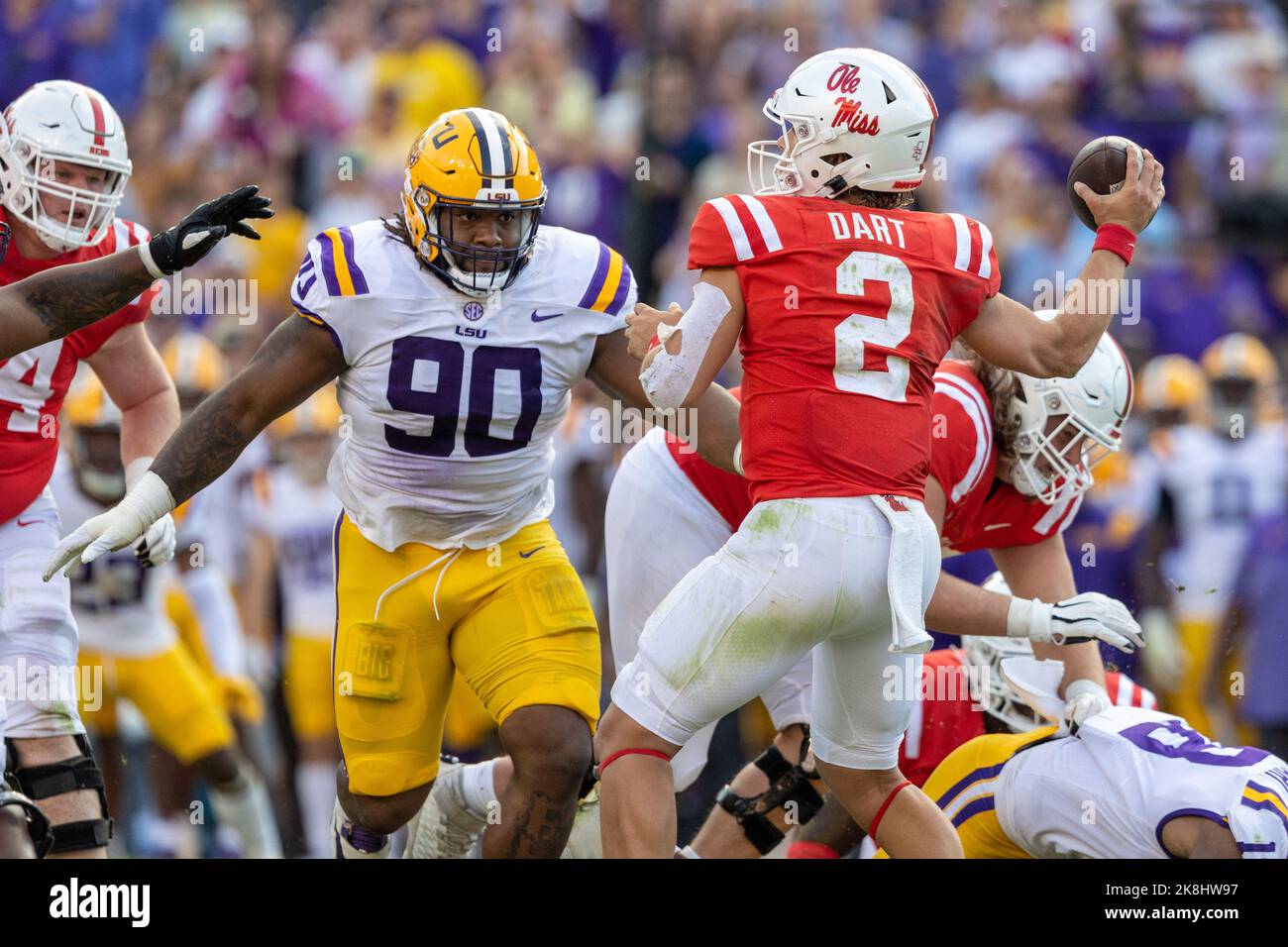 Baton Rouge, United States. 22nd Oct, 2022. LSU Tigers defensive tackle ...