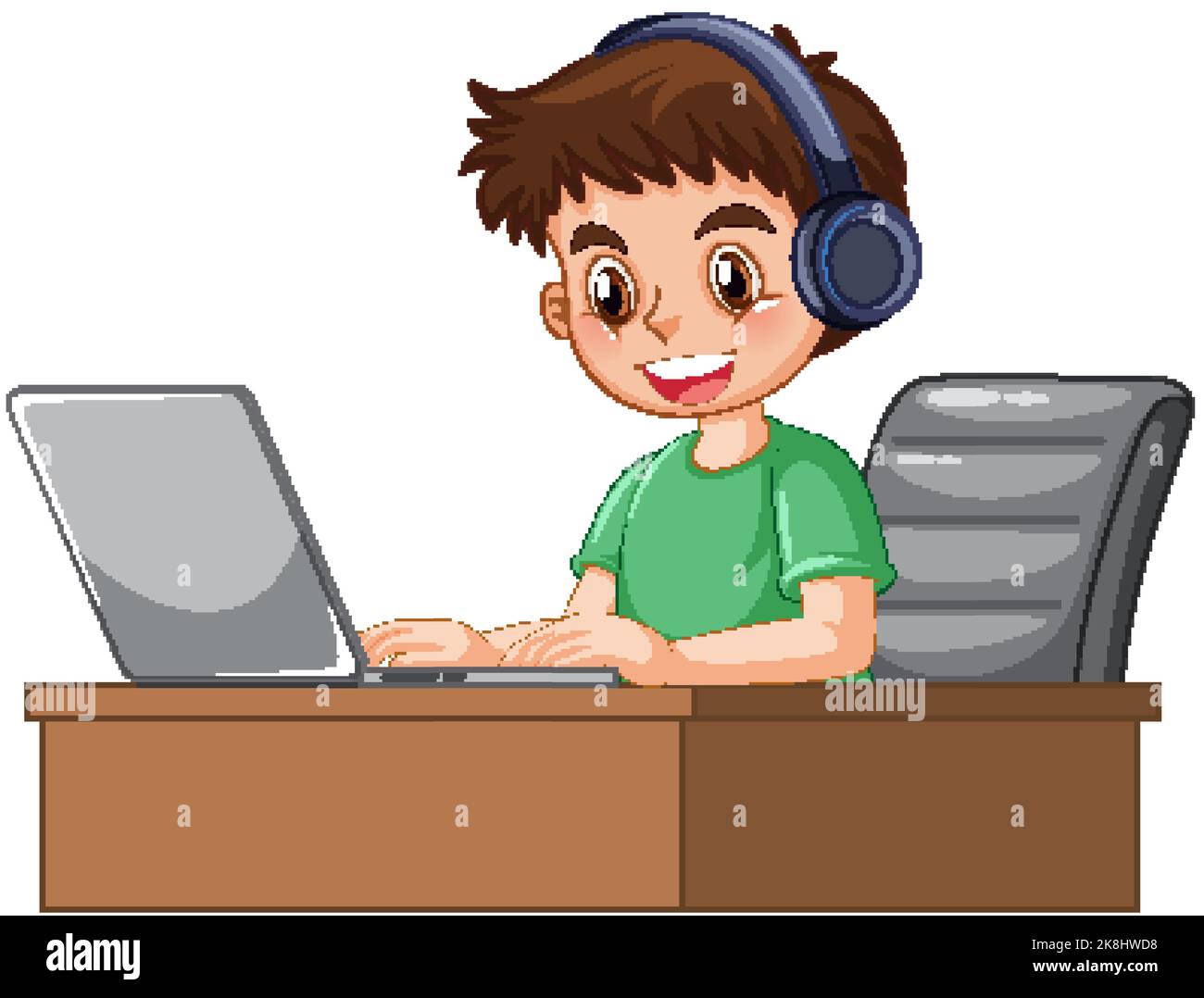 A man using laptop cartoon illustration Stock Vector Image & Art - Alamy