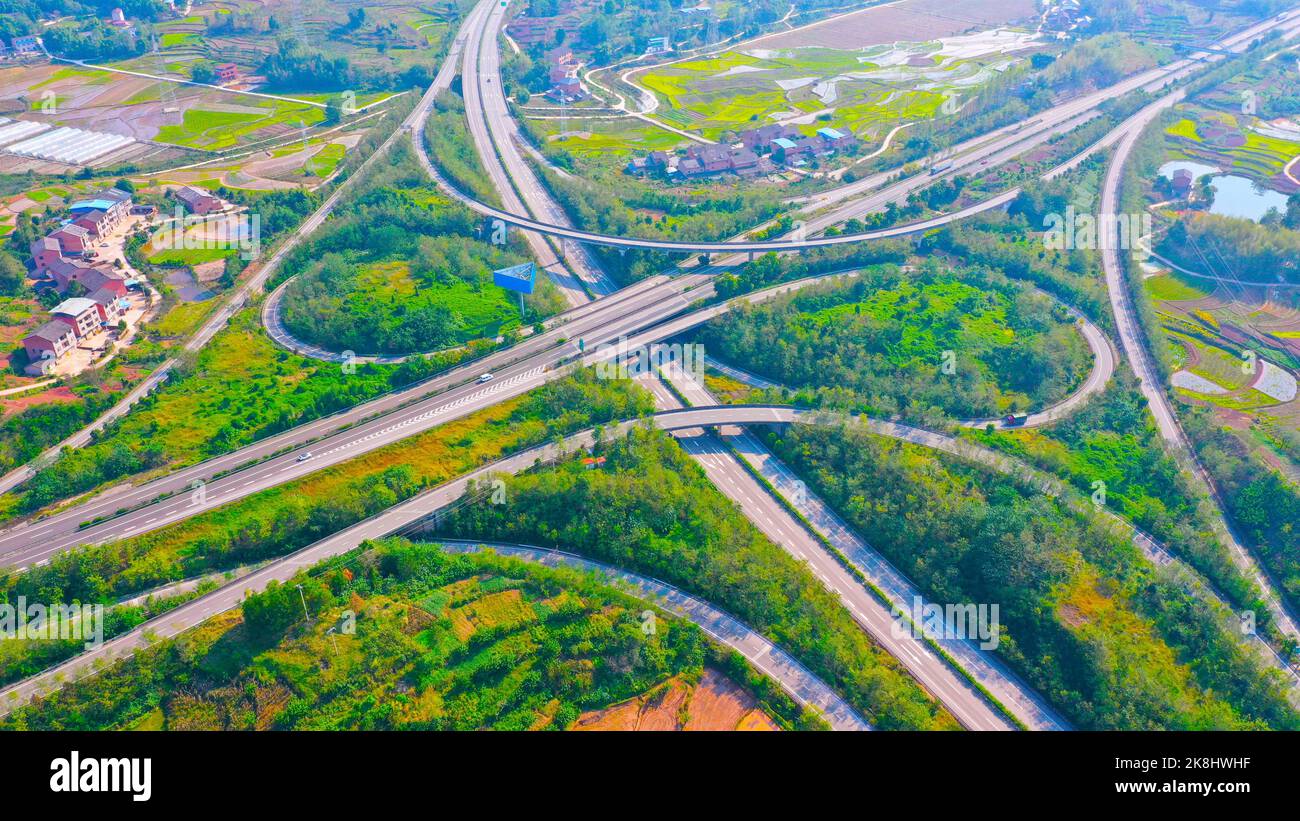CHONGQING, CHINA - OCTOBER 21, 2022 - An aerial view of the Renhe ...