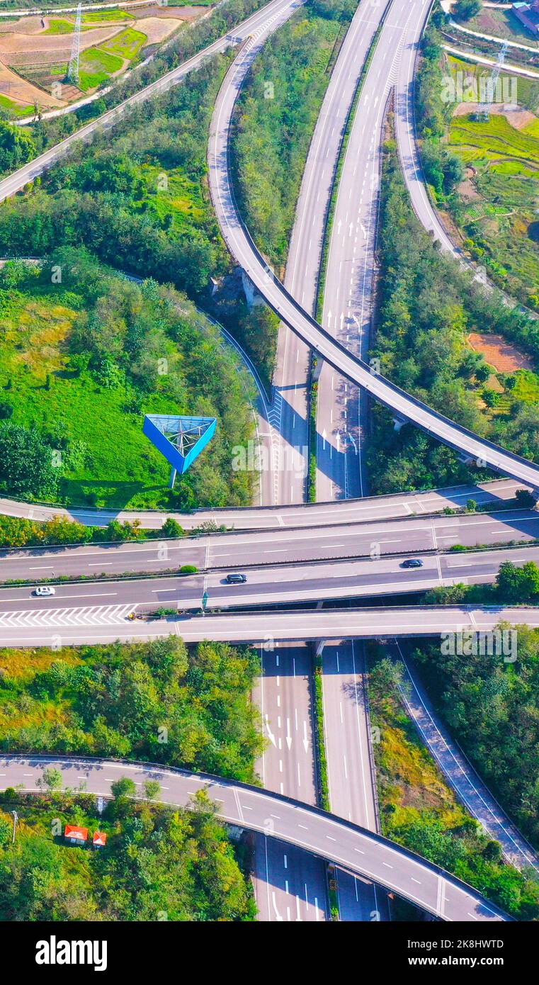 CHONGQING, CHINA - OCTOBER 21, 2022 - An aerial view of the Renhe ...