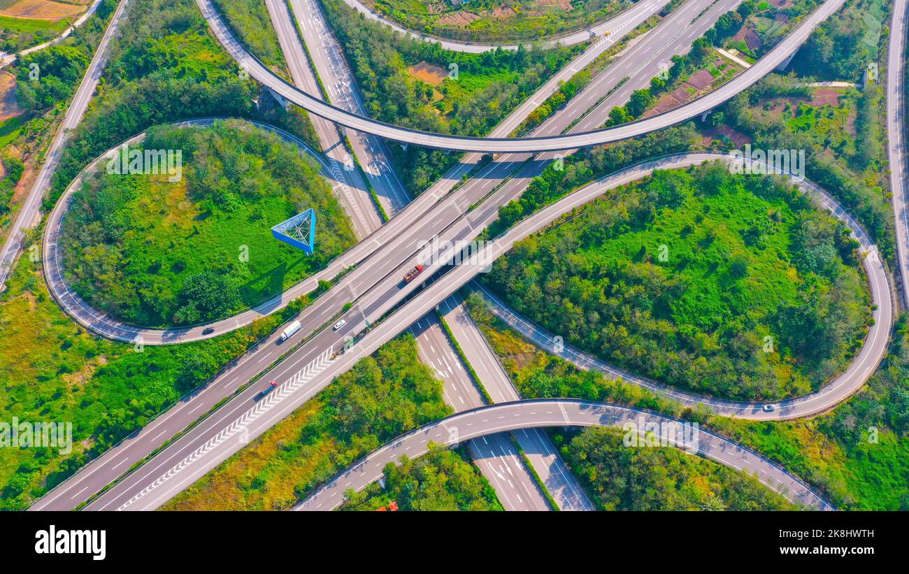 CHONGQING, CHINA - OCTOBER 21, 2022 - An aerial view of the Renhe ...