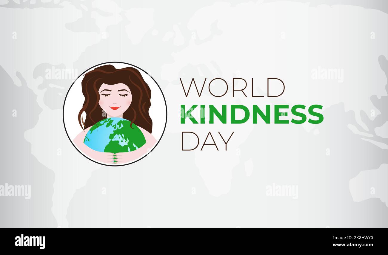 World Kindness Day Illustration Background with Woman and Earth Stock ...