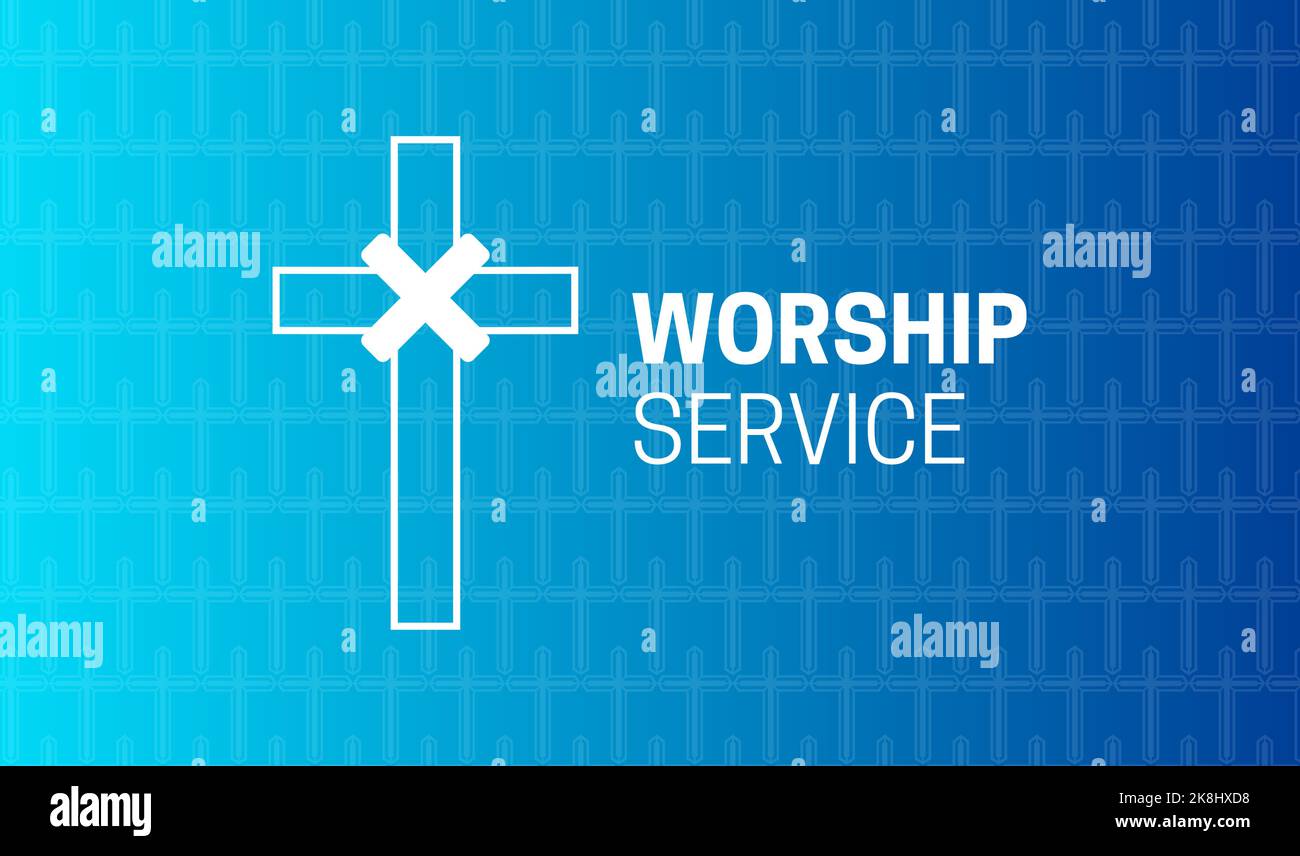Christian Worship Service Background Illustration with Cross Stock ...