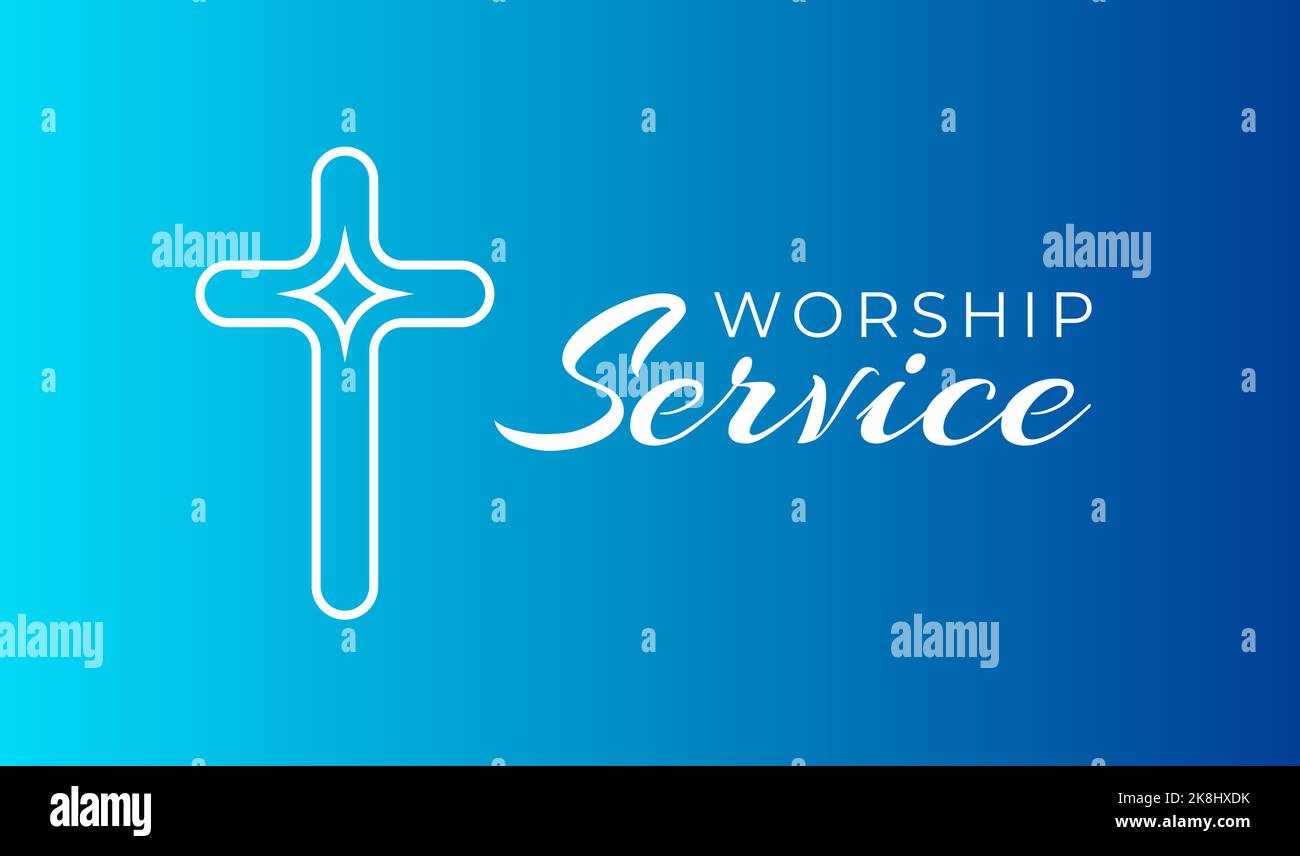 Simple Blue Christian Worship Service Background Illustration Stock ...