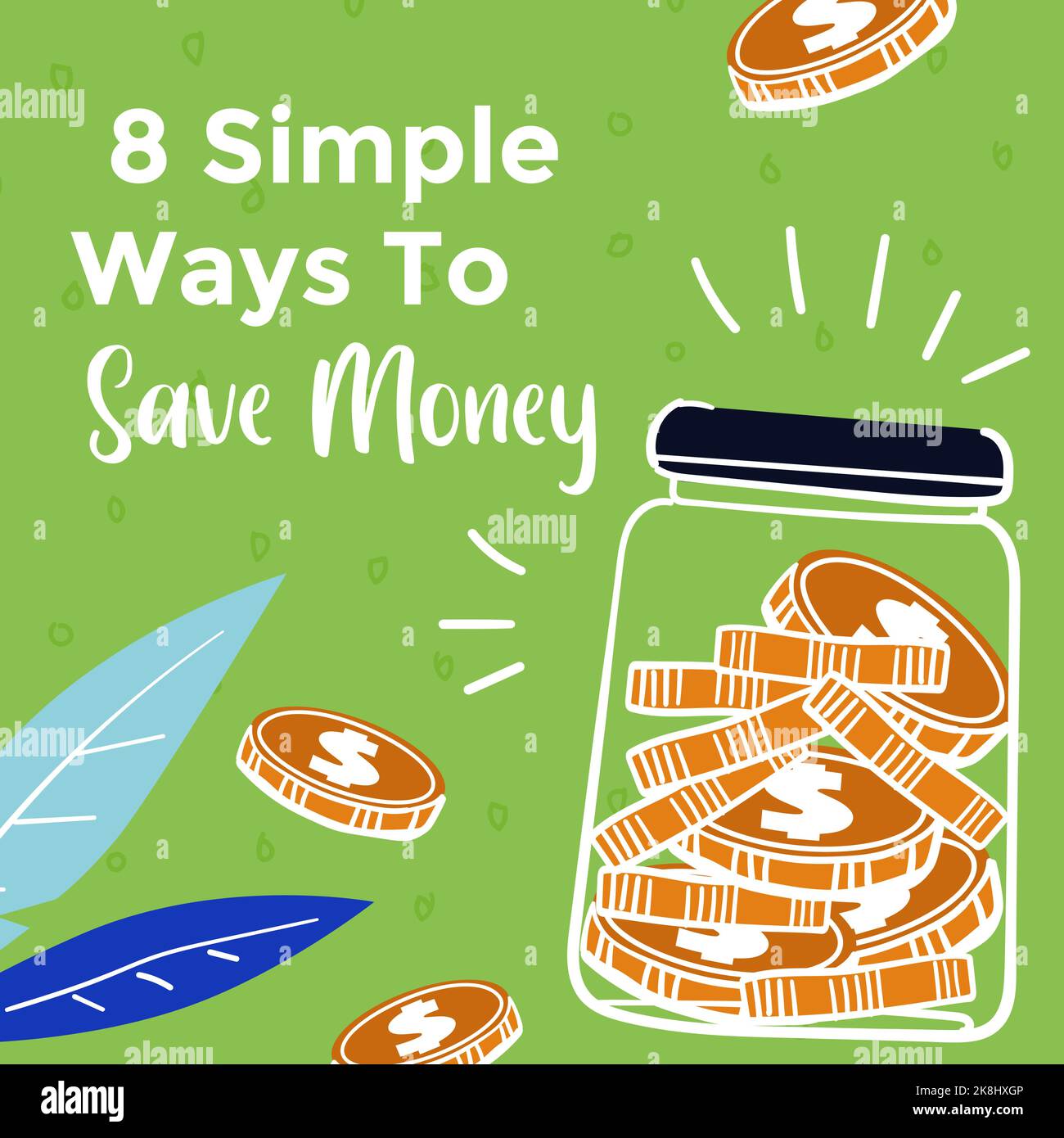 Simple ways to save money, financial advice banner Stock Vector Image ...