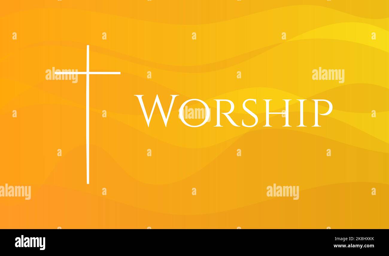 Christian Worship Orange Background Illustration Stock Vector Image ...