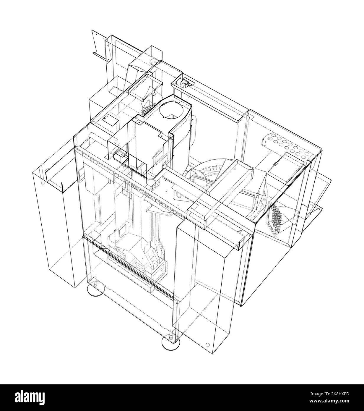 Metalworking CNC milling machine. Vector Stock Vector Image & Art - Alamy