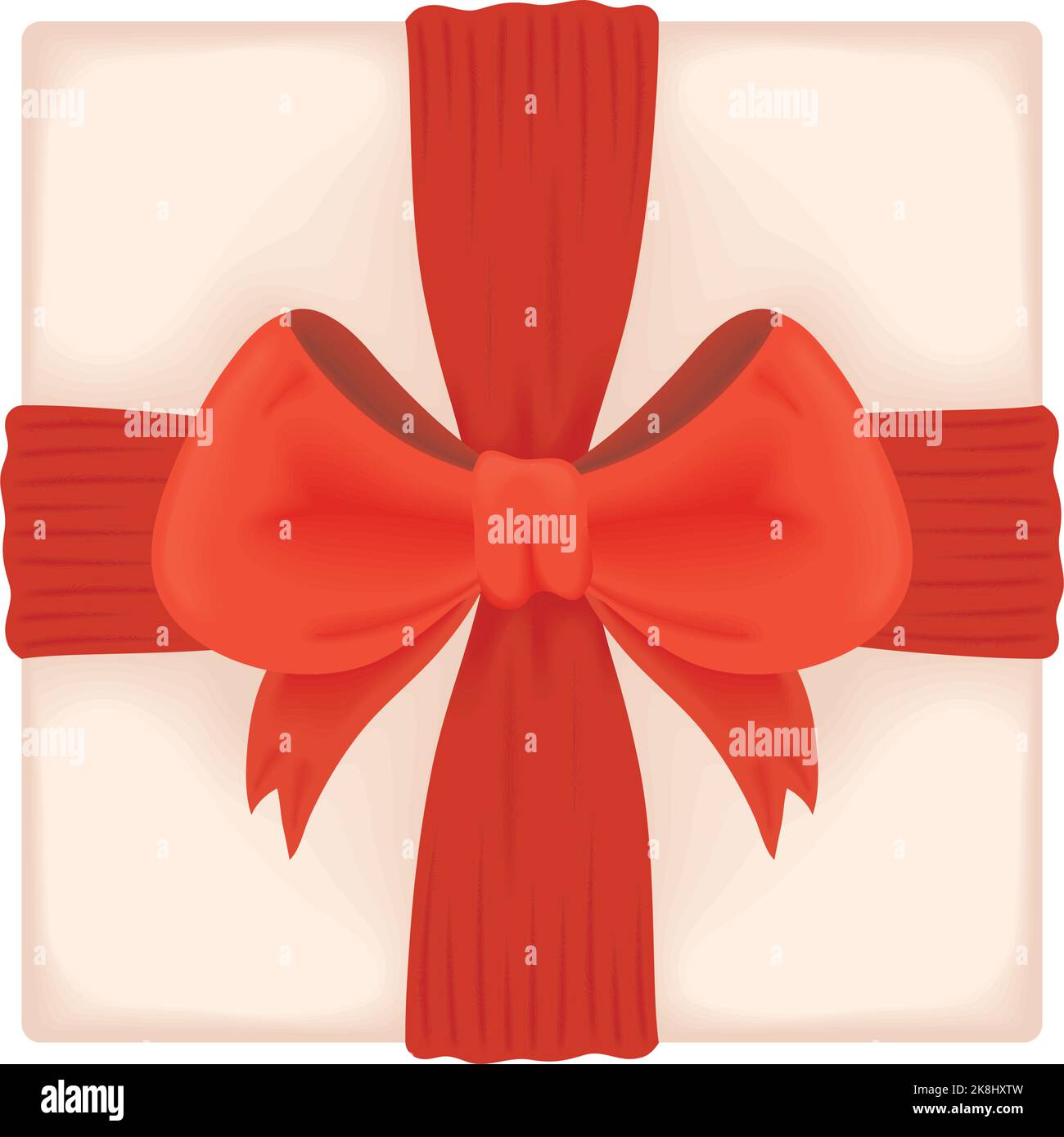 white gift and red ribbon icon Stock Vector Image & Art - Alamy