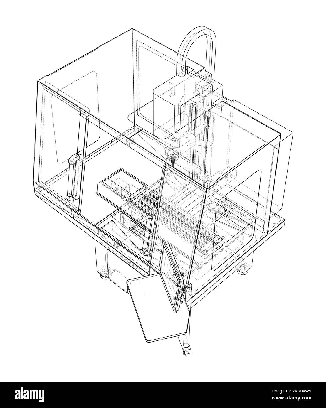 Metalworking CNC milling machine. Vector Stock Vector Image & Art - Alamy
