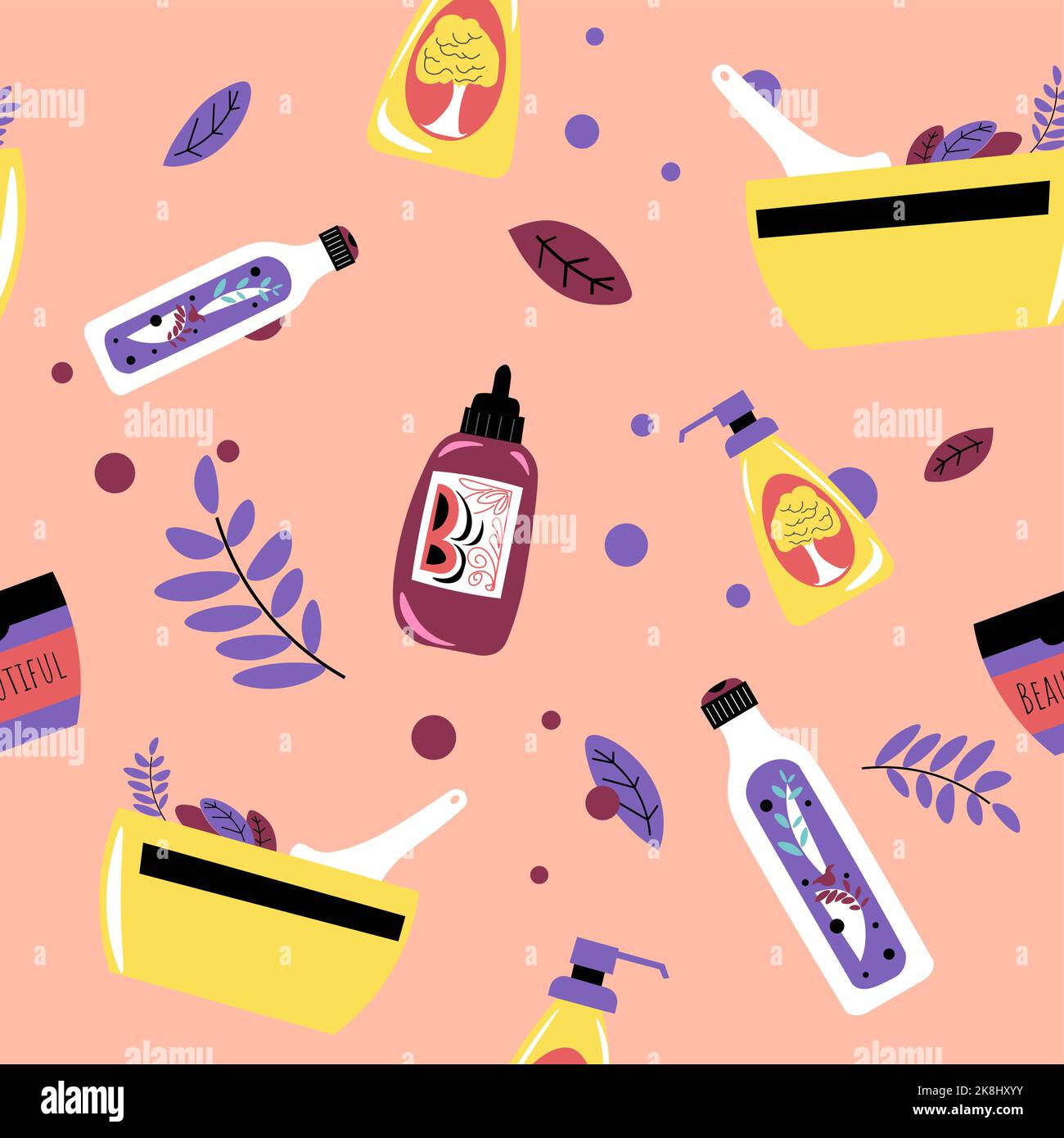 Cosmetic products and beauty routine patterns Stock Vector Image & Art ...