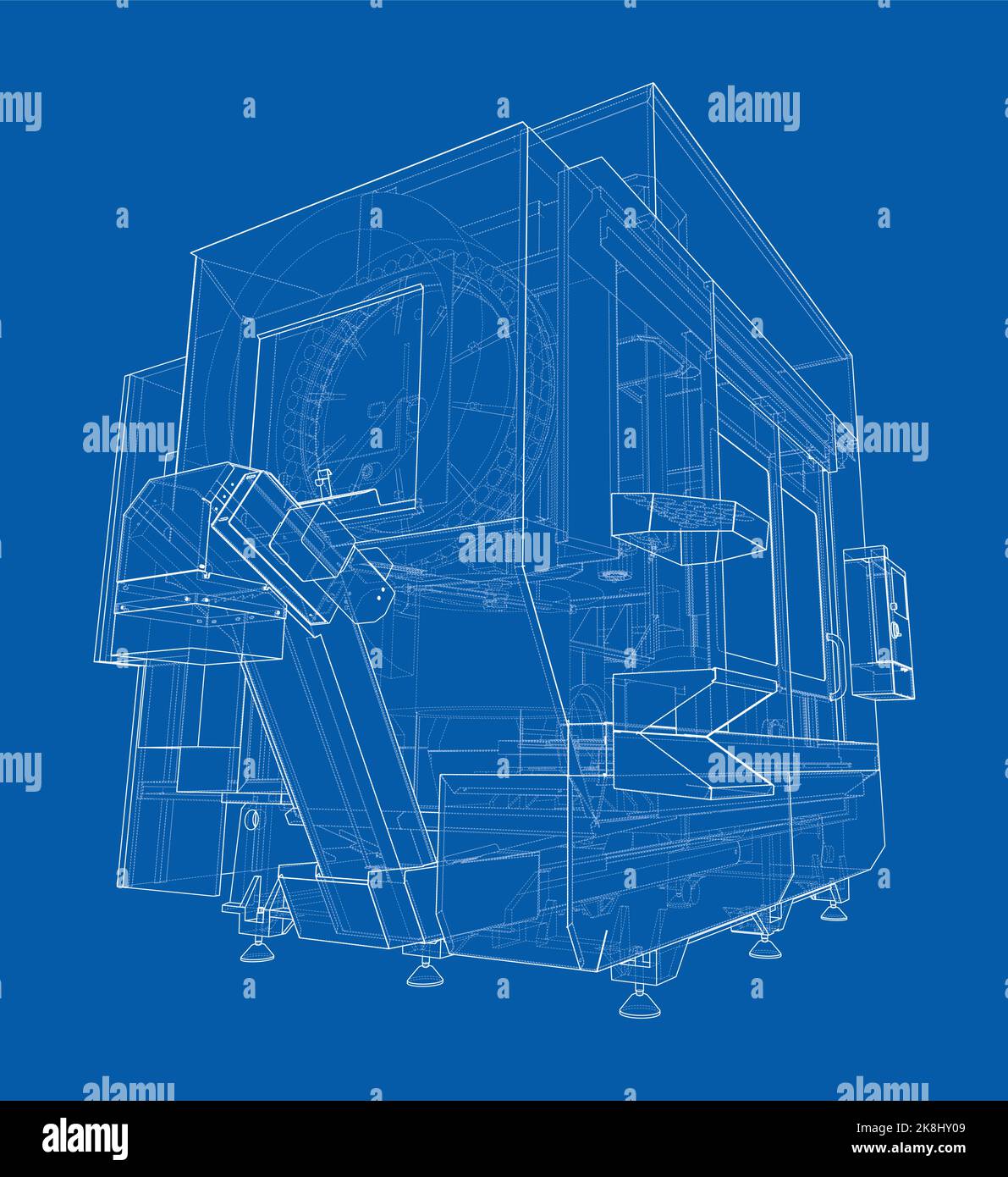 Metalworking CNC milling machine. Vector Stock Vector Image & Art - Alamy