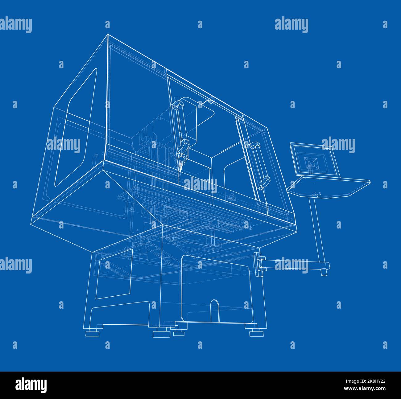 Metalworking CNC milling machine. Vector Stock Vector Image & Art - Alamy