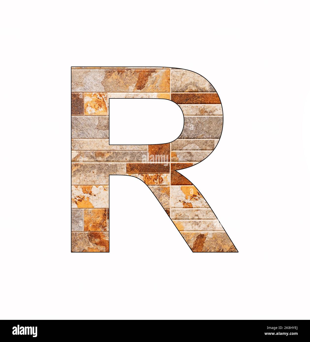 Alphabet letter R - Rustic tile background Stock Photo - Alamy