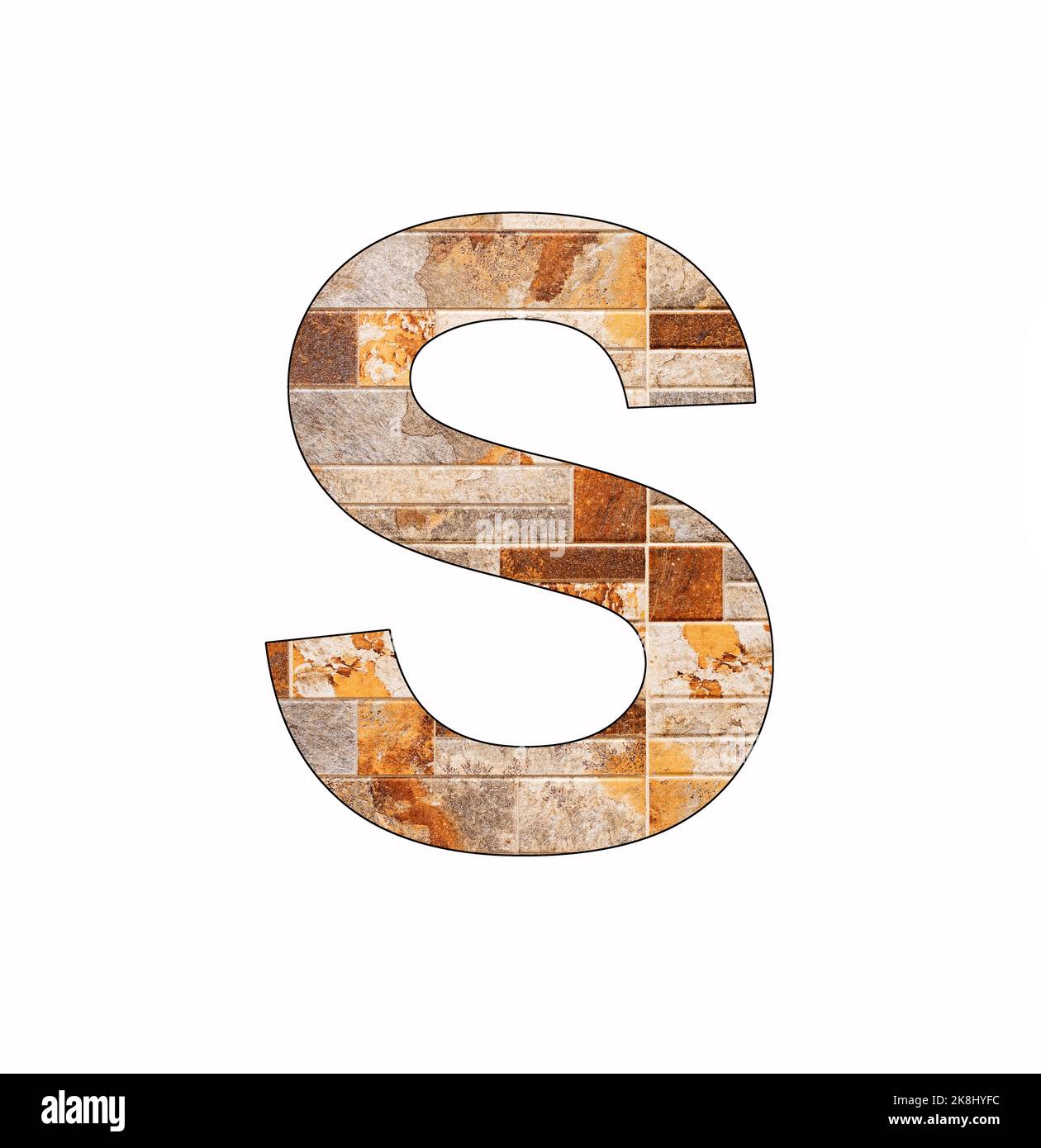 Alphabet letter S - Rustic tile background Stock Photo - Alamy