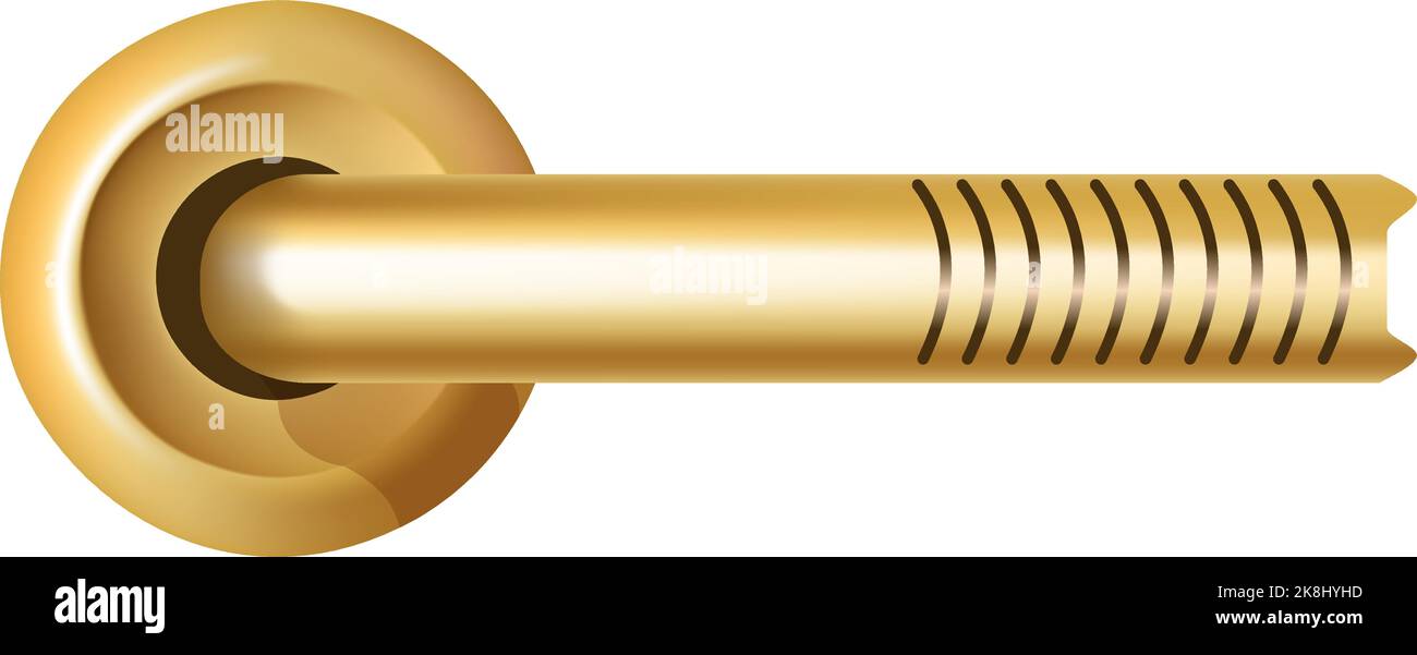 Door handle, golden interior design tools element Stock Vector Image ...