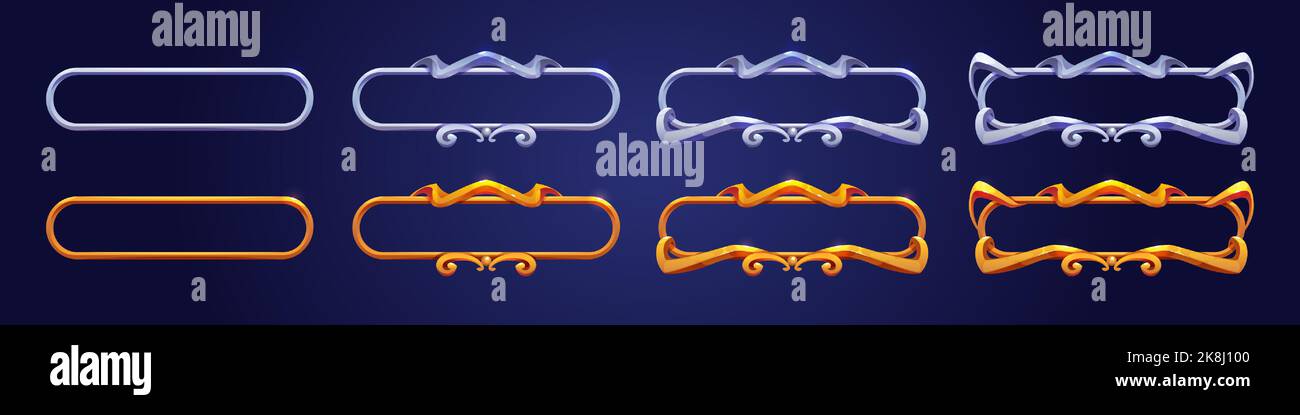 Game frames, silver and gold ui borders evolution from simple to luxury ...