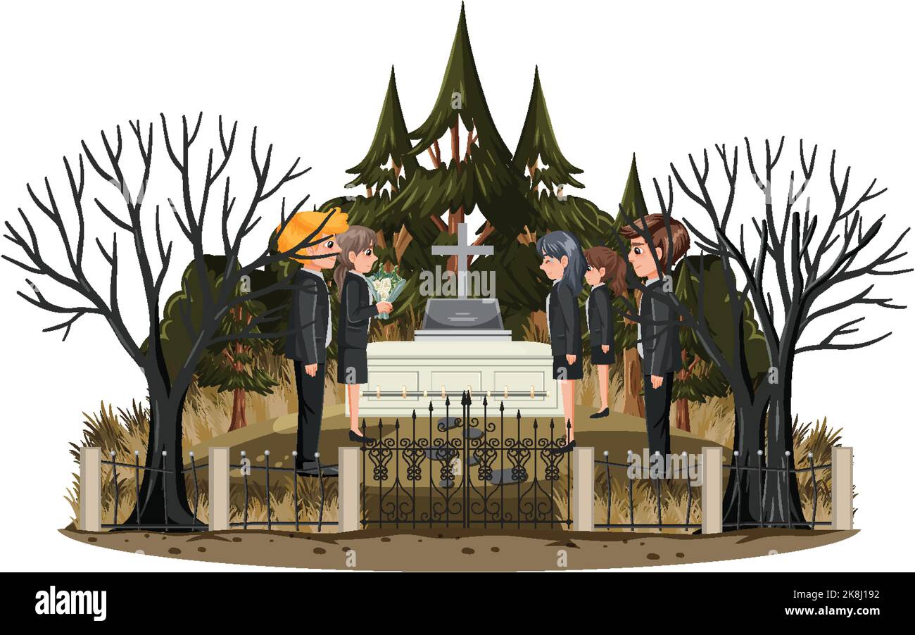 Funeral ceremony in Christian religion illustration Stock Vector Image ...