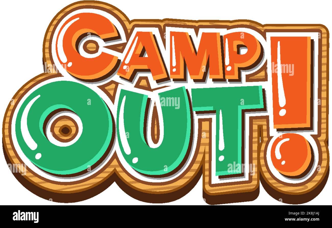 Font design for word camp out illustration Stock Vector Image & Art - Alamy