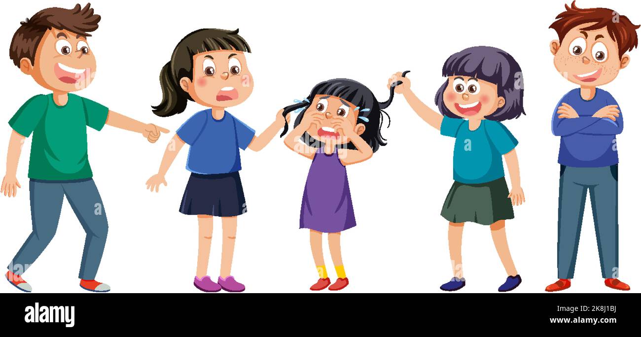 Bullying kids character collection illustration Stock Vector Image ...