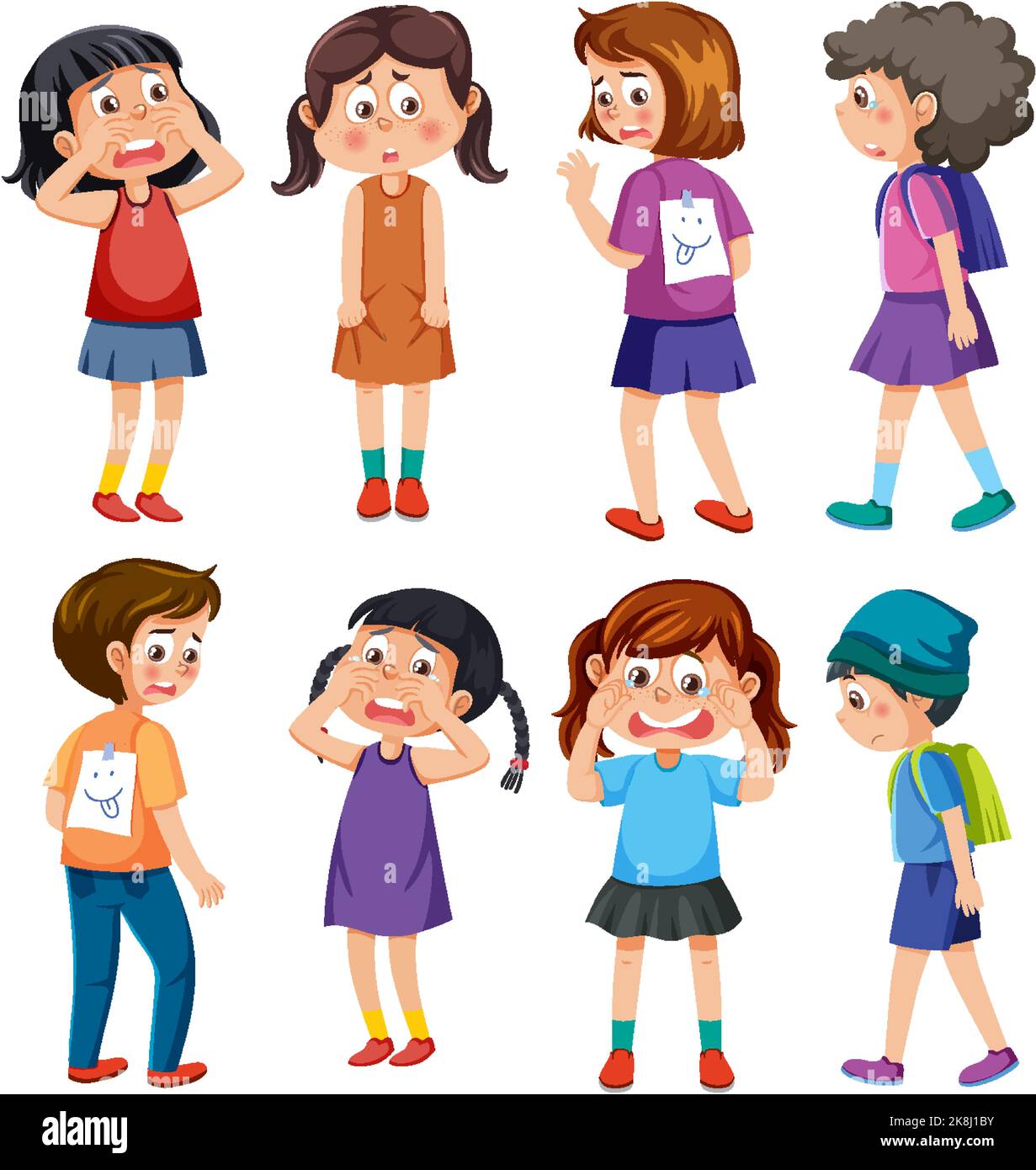 Bullying kids character collection illustration Stock Vector Image ...