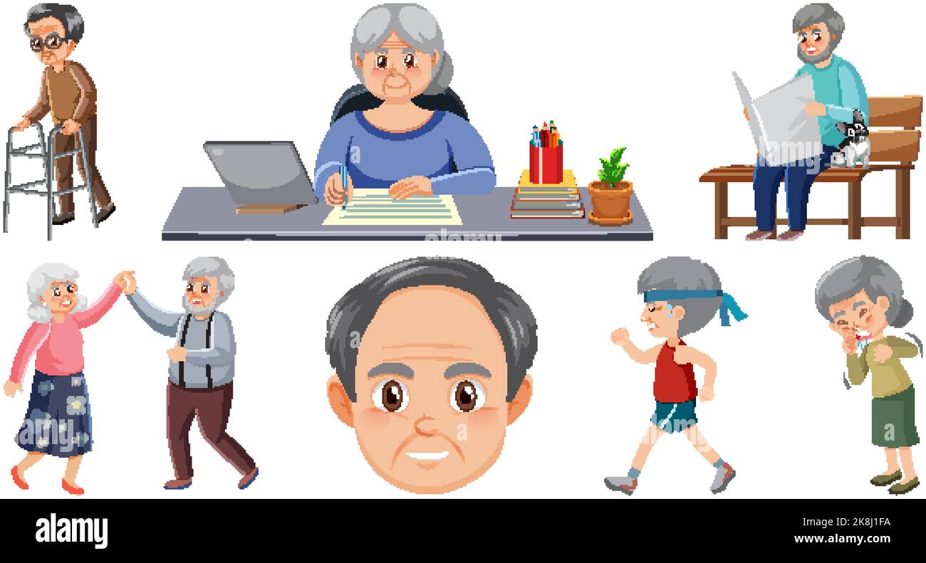 Elderly and youth clip art Cut Out Stock Images & Pictures - Alamy