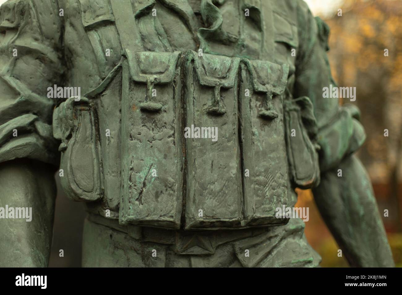 It is military monument in Russia. Sculpture of soldier. Stone Man ...