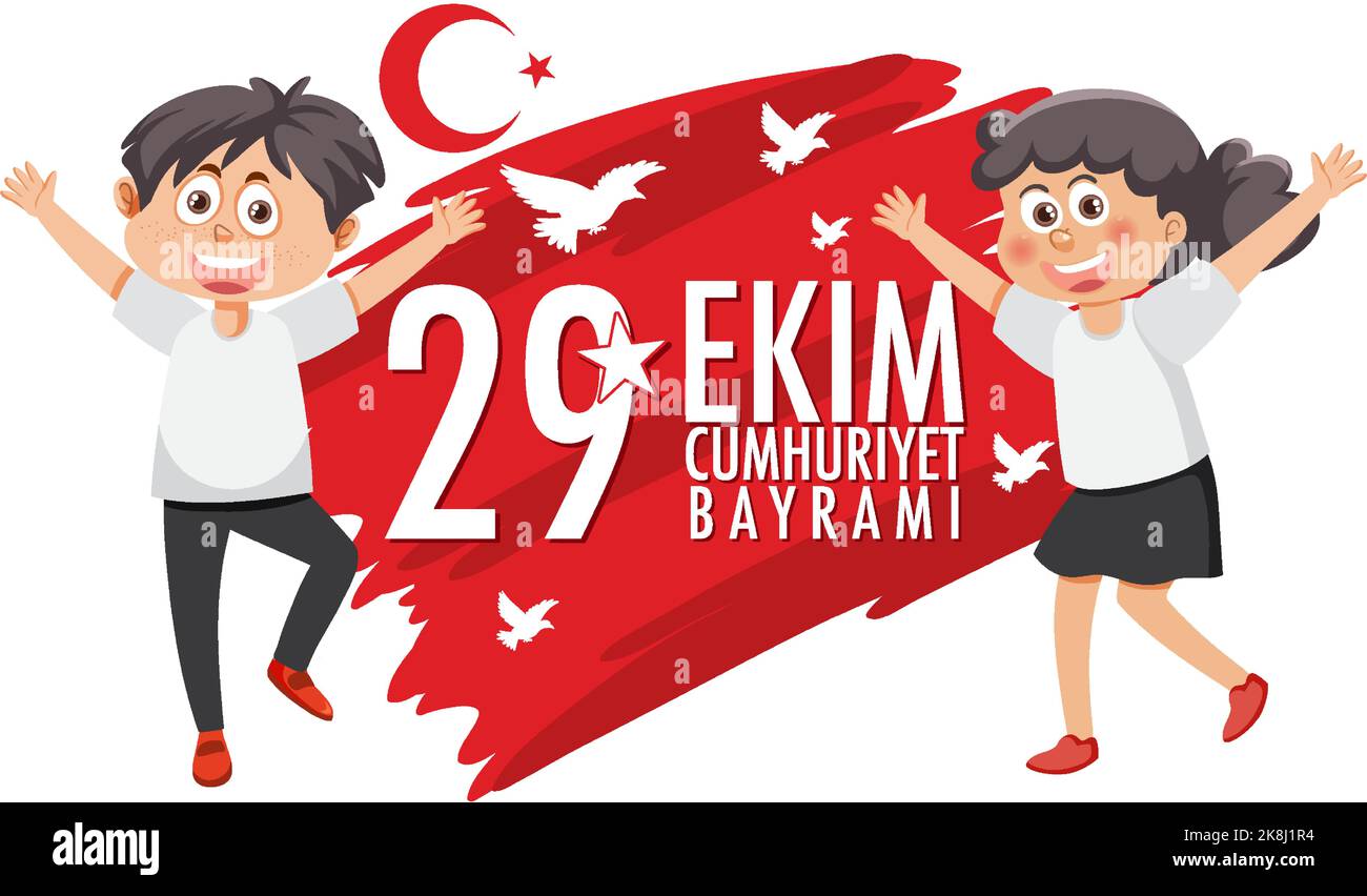 Republic Day of Turkey text design illustration Stock Vector Image ...