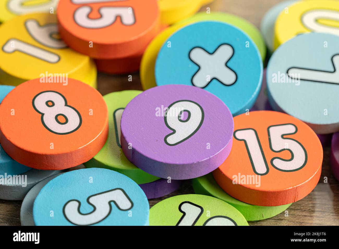 Math number colorful on white background, education study mathematics ...
