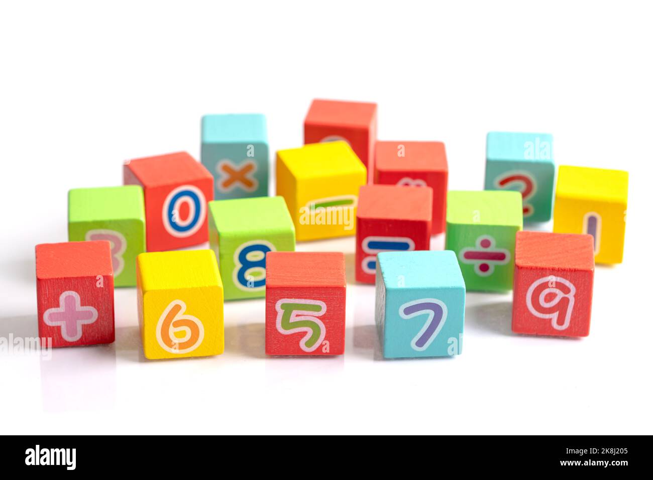 Math number colorful on white background, education study mathematics ...