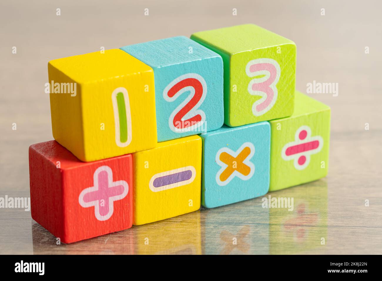 Math number colorful on white background, education study mathematics ...