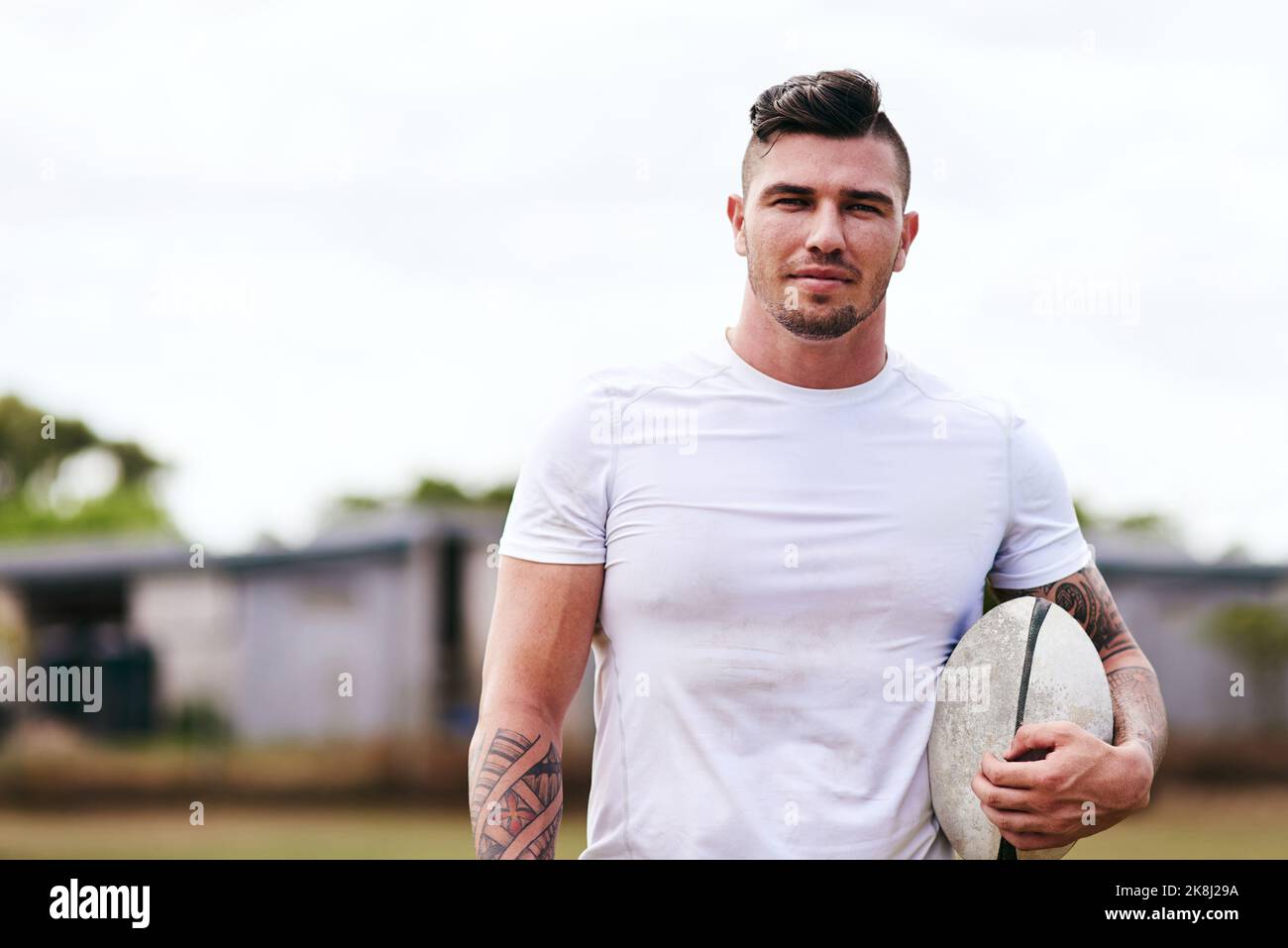 I cant imagine my life without rugby. Portrait of a young man playing a ...