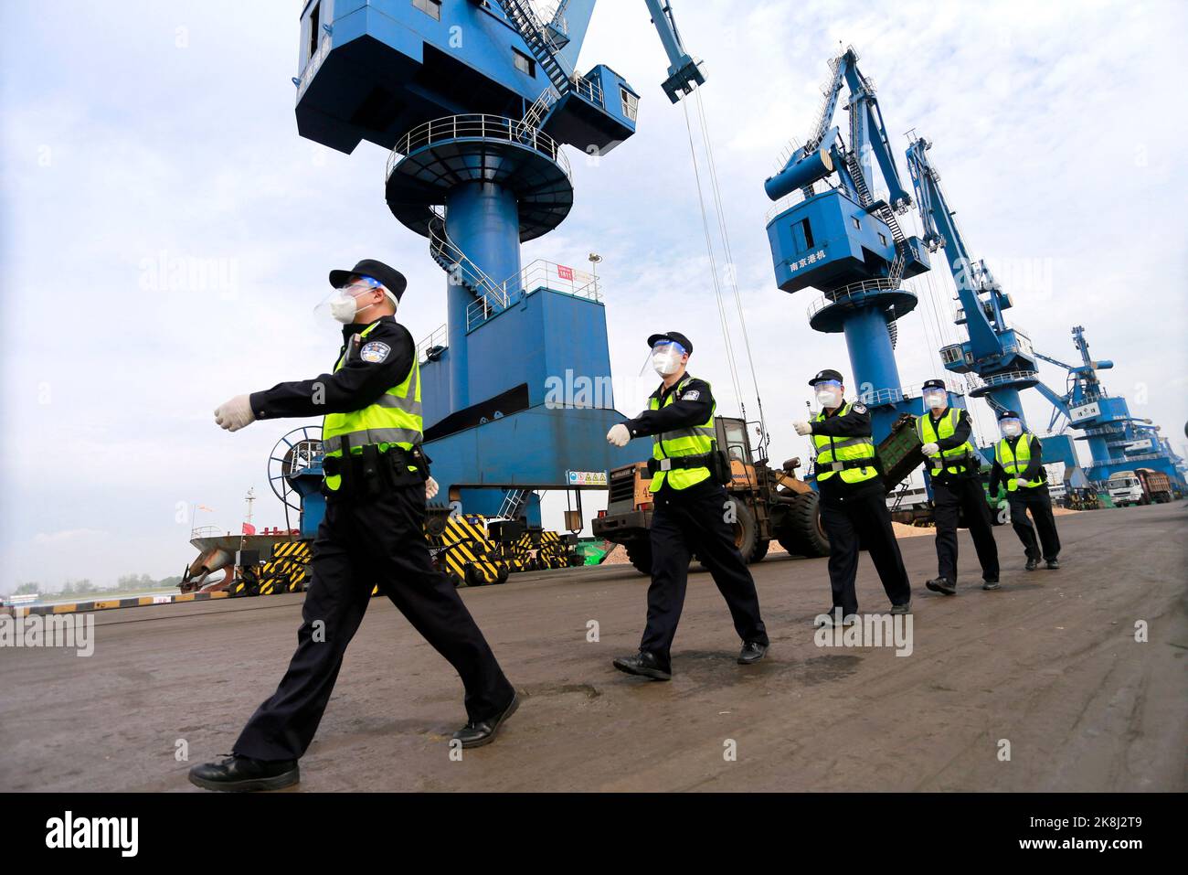 NANJING, CHINA - OCTOBER 24, 2022 - Policemen on duty at the Exit and ...