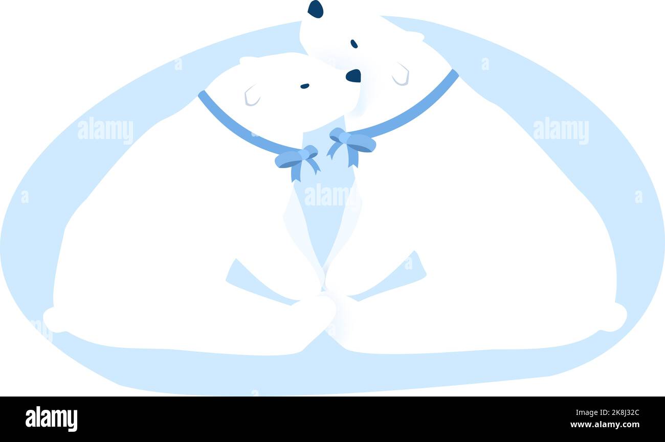 Illustration of a polar bear hugging each other Stock Vector Image ...
