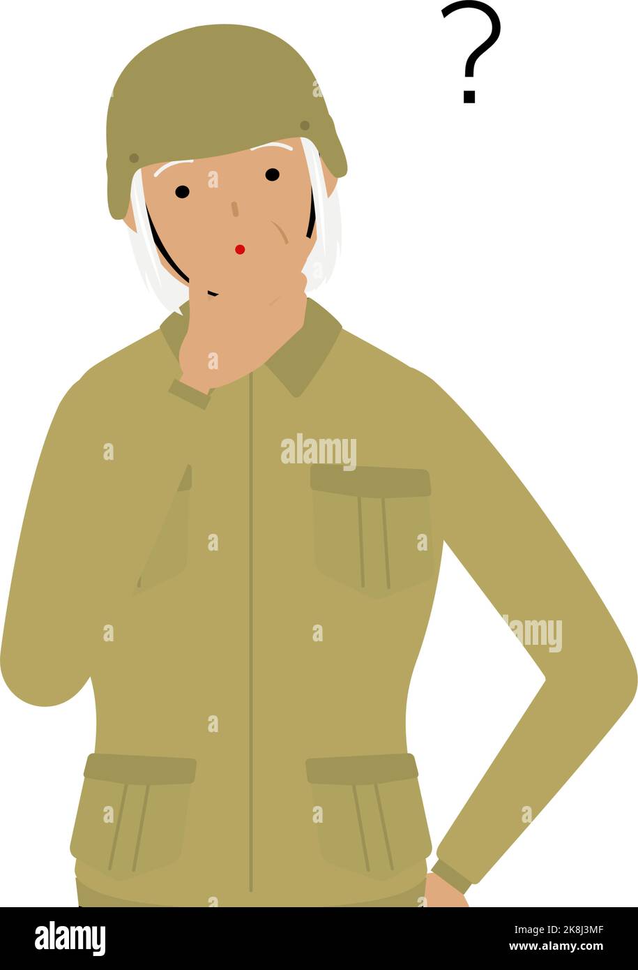Senior Female Soldier Pose, Have doubts Stock Vector Image & Art - Alamy