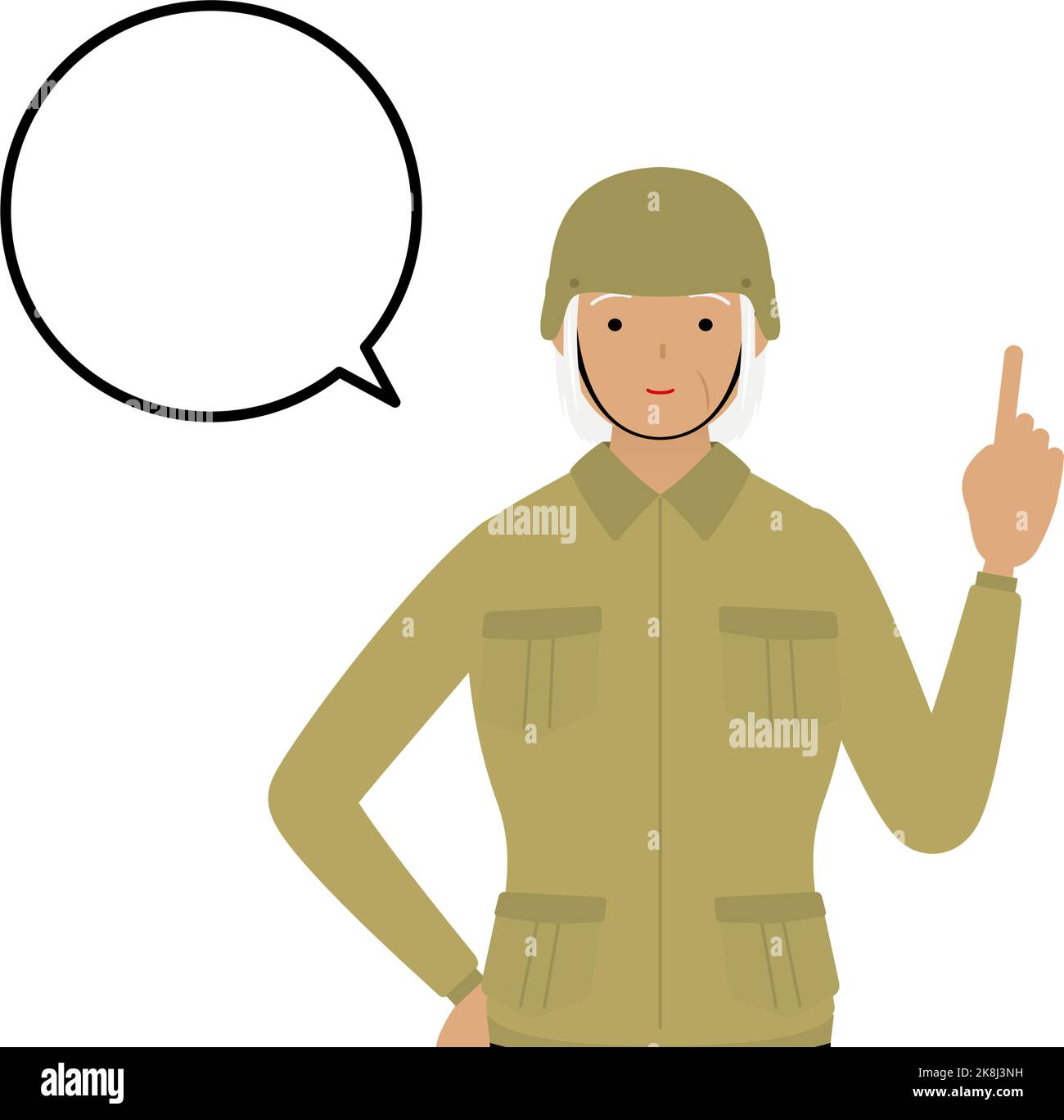 Senior Female Soldier Pose, Talking while pointing Stock Vector Image ...