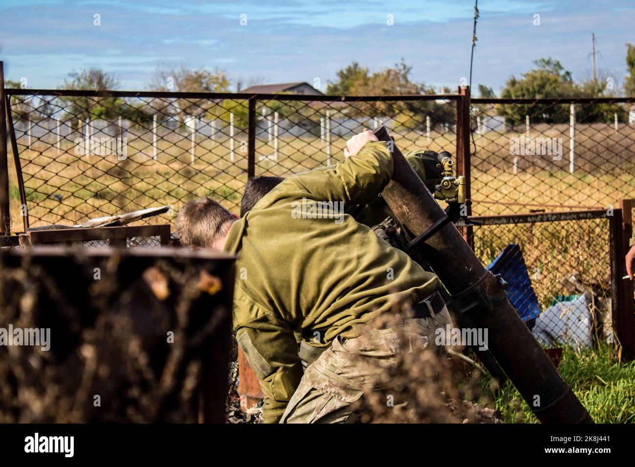 Ukrainian army infantry soldiers on the front line, they specialize in ...