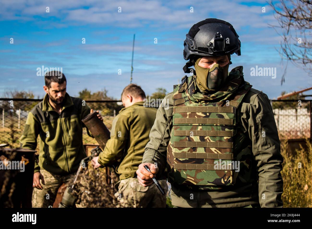 Ukrainian army infantry soldiers on the front line, they specialize in ...